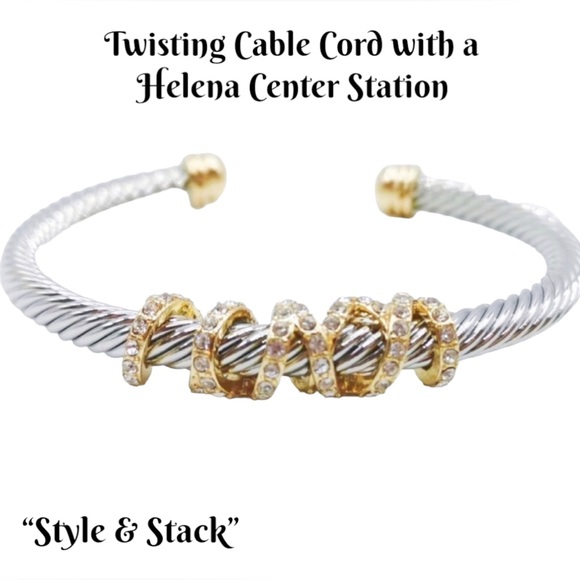 Jewelry | David Yurman Replica Cable Cord Silver Gold Bracelet Unique ...